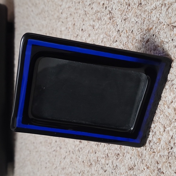 Art Deco | Accents | Art Deco Cobalt Blue And Black Glass Rectangle ...